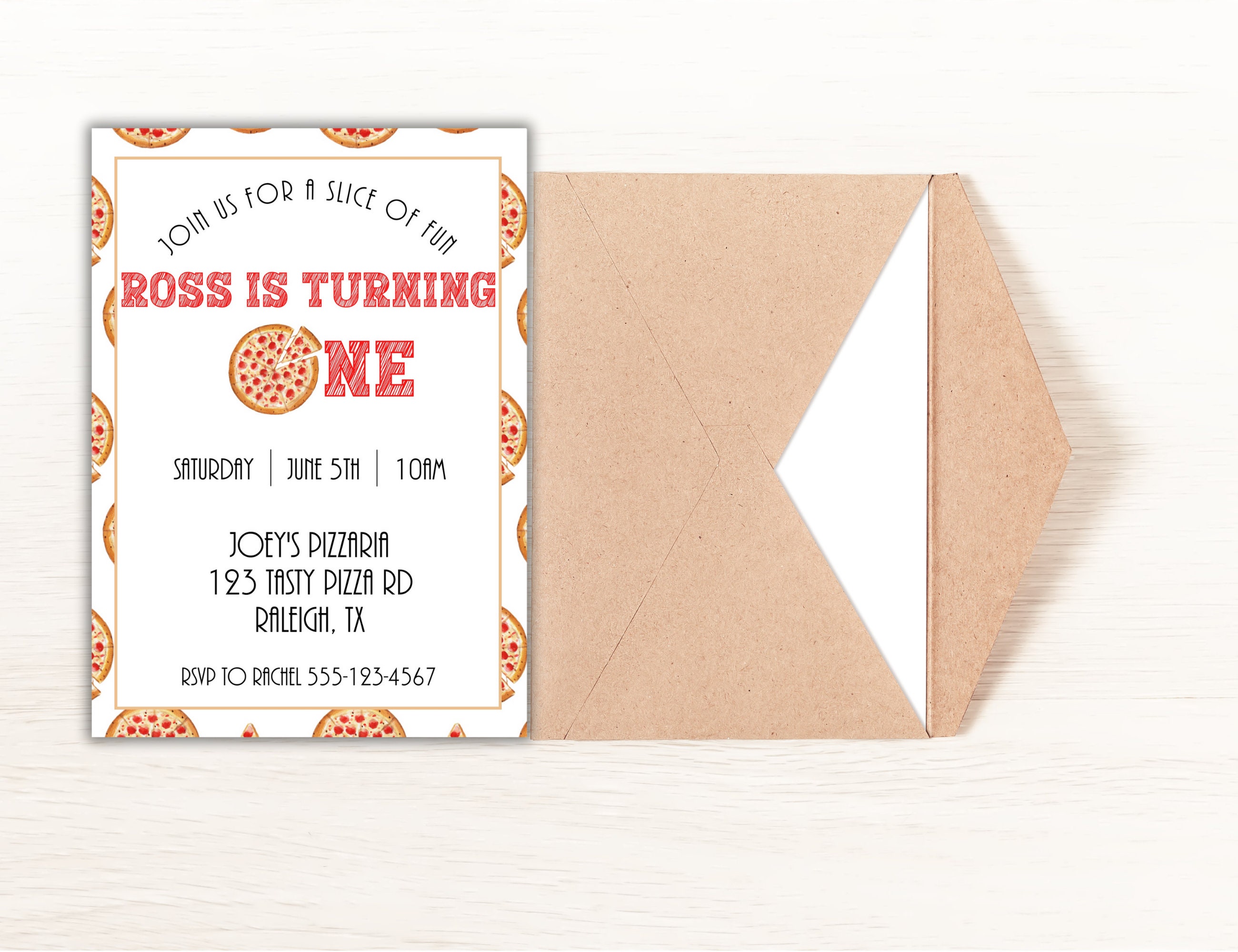 Editable Pizza Invitation, Birthday Pizza Invite, Digital Invitation - Etsy