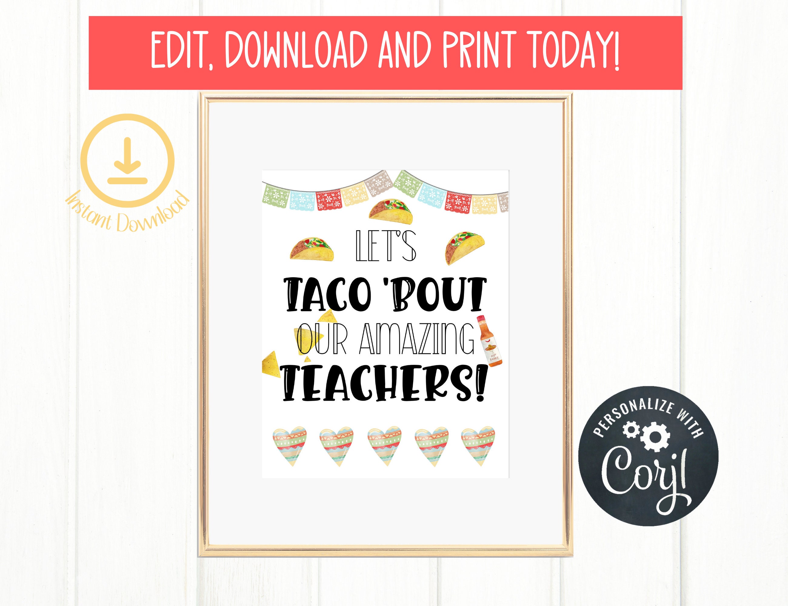 Nacho Average Staff Sign, Taco Bout Our Amazing Teachers, Teacher ...
