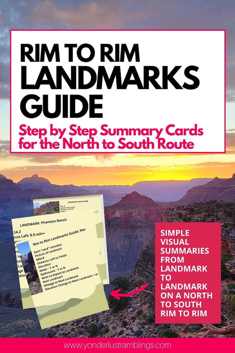 Rim to Rim Landmarks Guide: North to South - Etsy