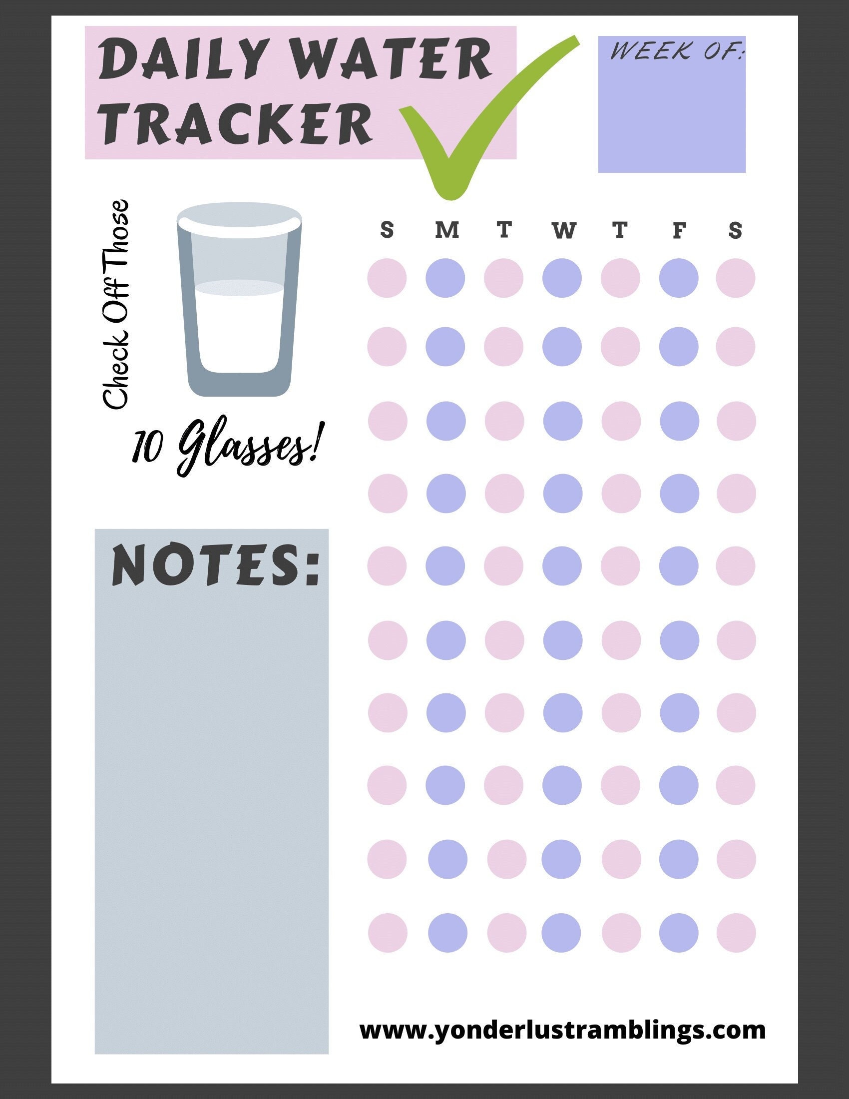 Daily Water Tracker Printable - Etsy