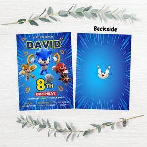 Sonic the Hedgehog Birthday Invitation Sonic Birthday Invite - Etsy
