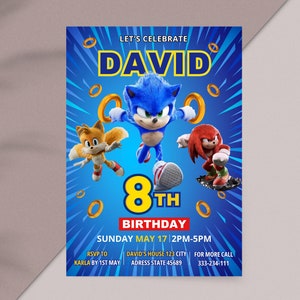Sonic the Hedgehog Birthday Invitation Sonic Birthday Invite - Etsy