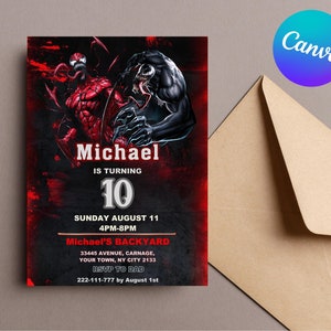Venom & Carnage Birthday Invitation (digital Download) - Etsy