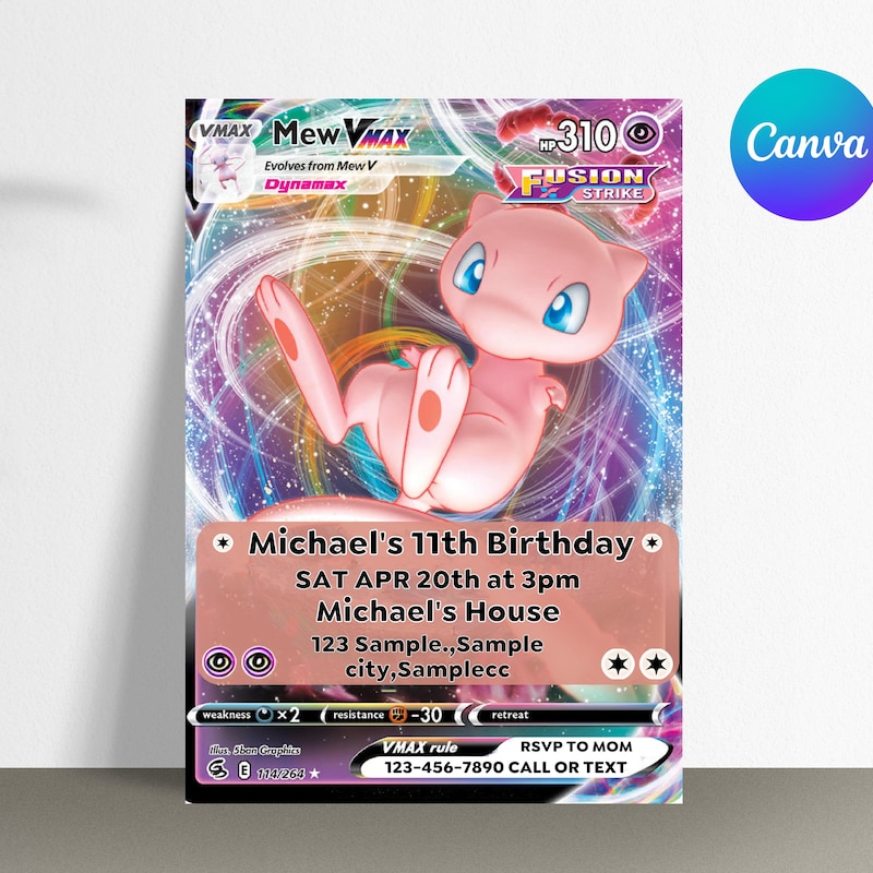 Mewtwo Birthday Card - Etsy