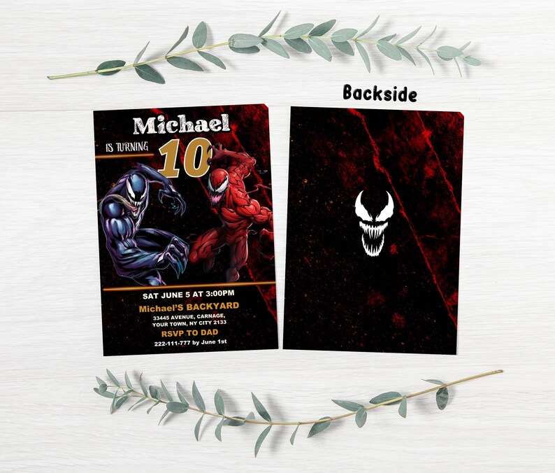 Venom Carnage Digital Download Birthday Invitation - Etsy