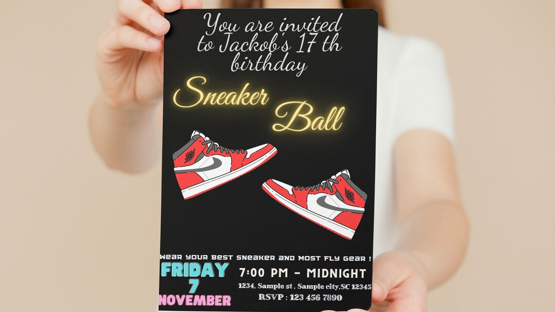 Editable Sneaker Birthday Invitation | Sneaker Birthday Party ...