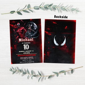 Venom & Carnage Birthday Invitation (digital Download) - Etsy