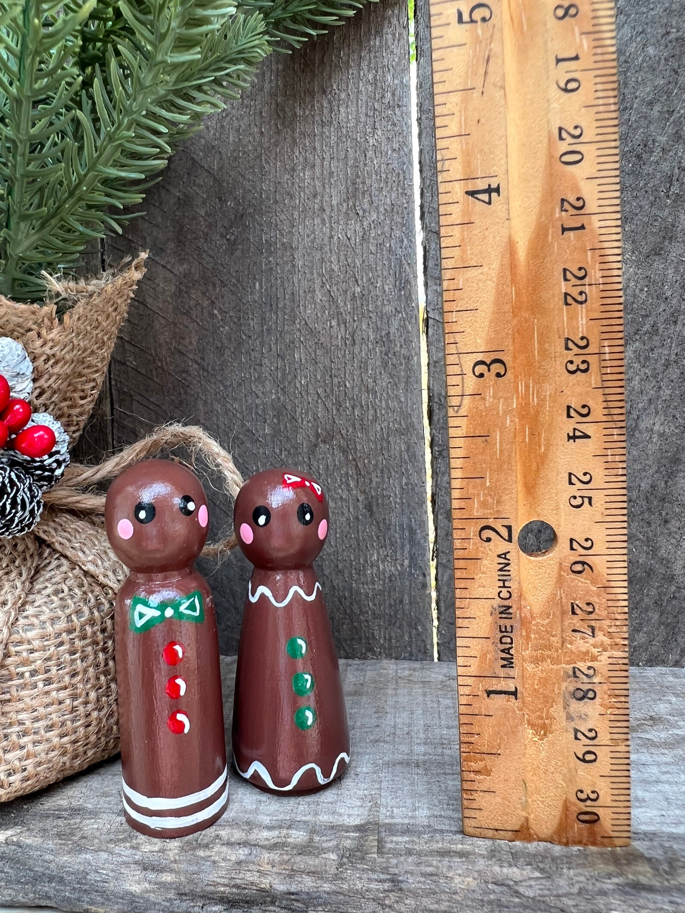 Gingerbread People Peg Doll Set (2 1/4”) - Etsy