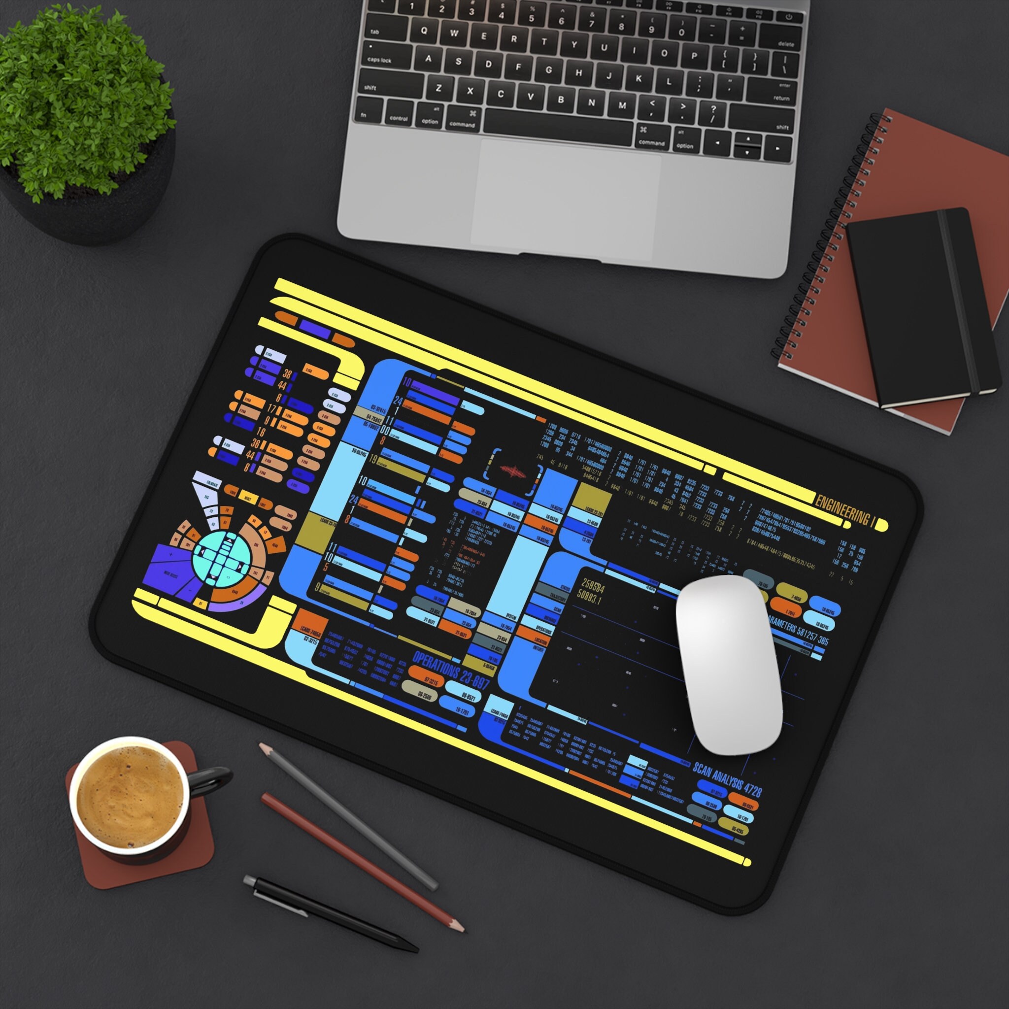 Galaxy Class USS Enterprise-D LCARS Schematic Desk Mat, 41% OFF