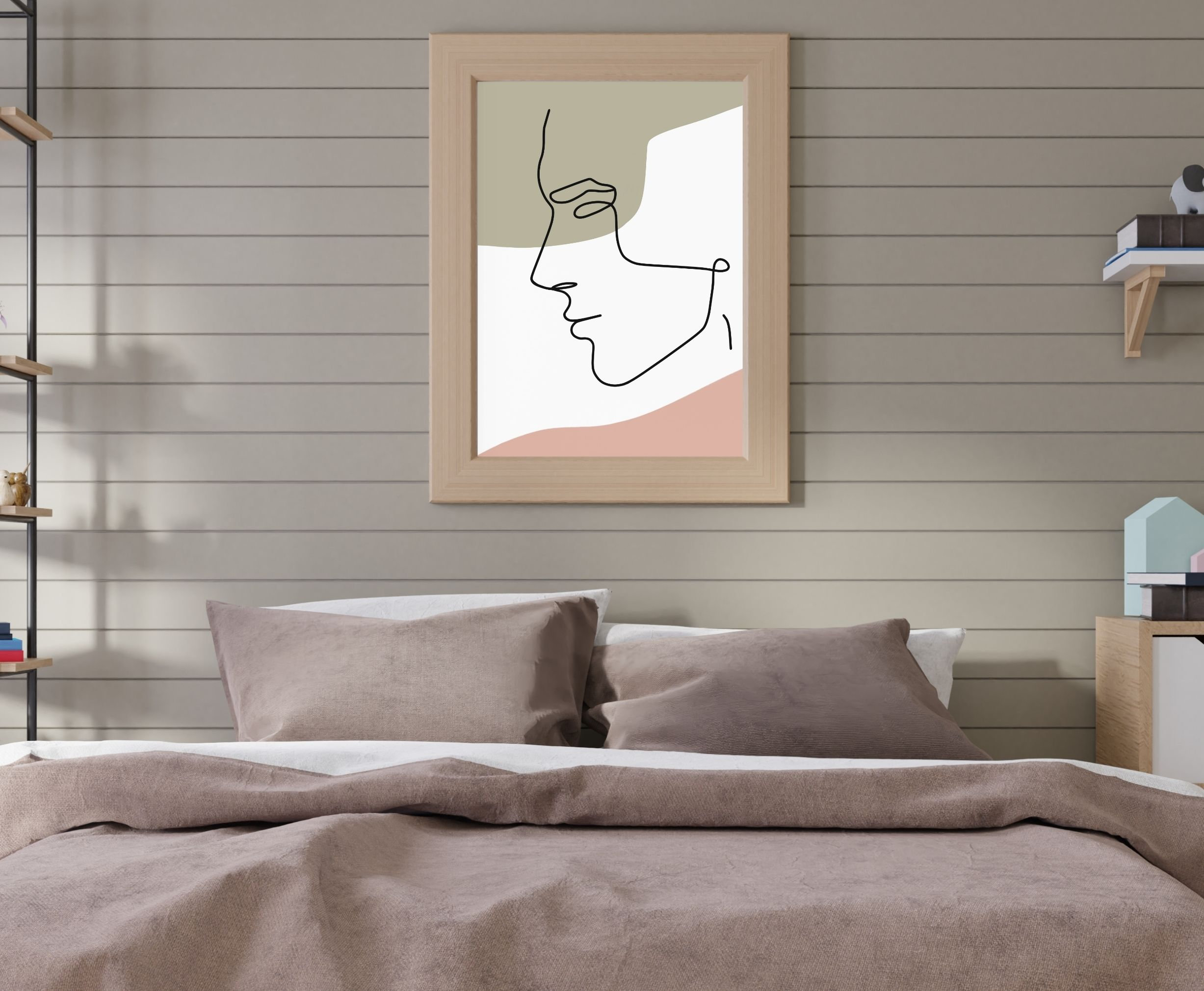 Abstract Man Face Line Art Print, Single Line Art, Male One Line ...