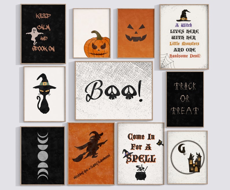 Halloween Art Mega Bundle Set of 21 Prints Halloween Gallery - Etsy