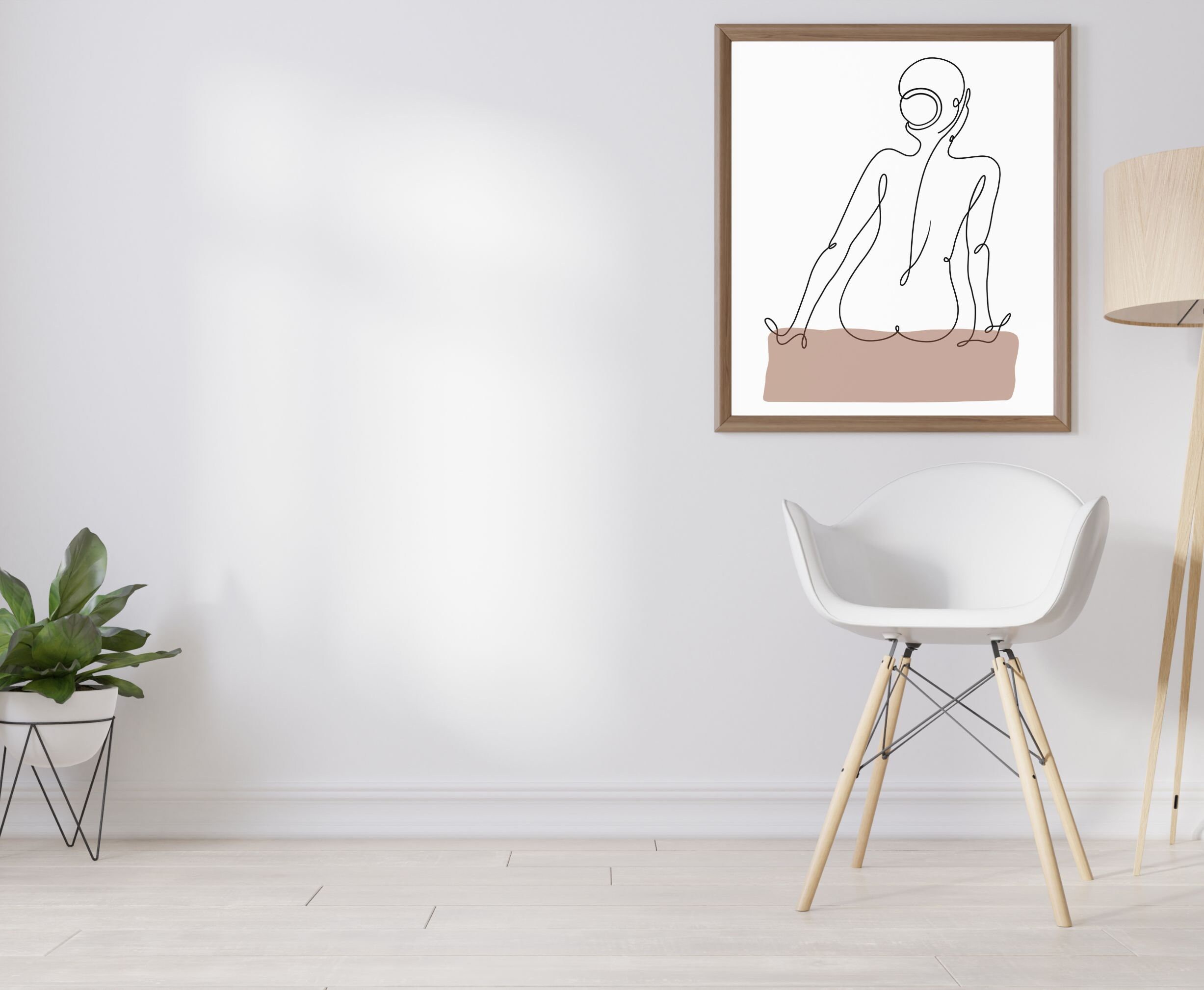 Naked Woman Line Art Nude Woman One Line Drawing Female Body Art Woman Silhouette Wall Art