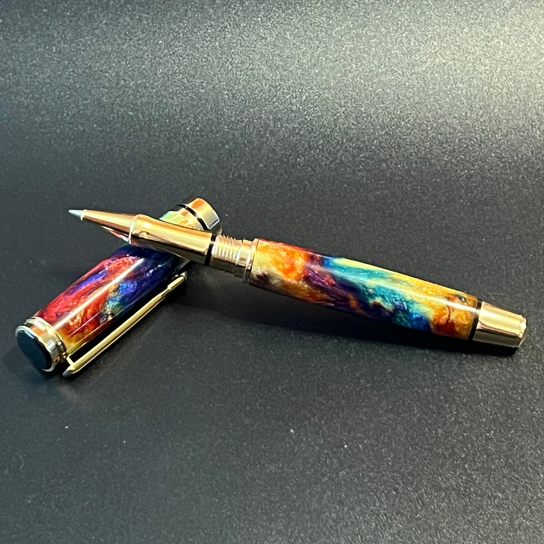 Oil Slick Diamond Cast Pen - Etsy
