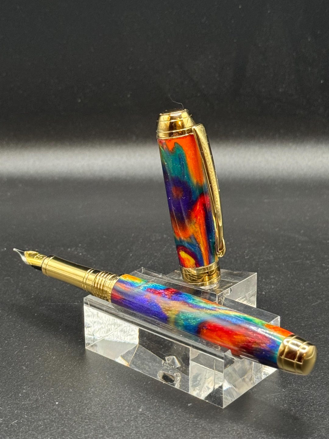 Oil Slick Diamond Cast Fountain Pen - Etsy