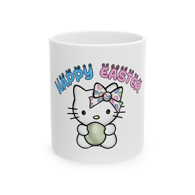 Happy Easter Hello Kitty Ceramic Mug | Coffee Cup | Tea Cup | Spring ...