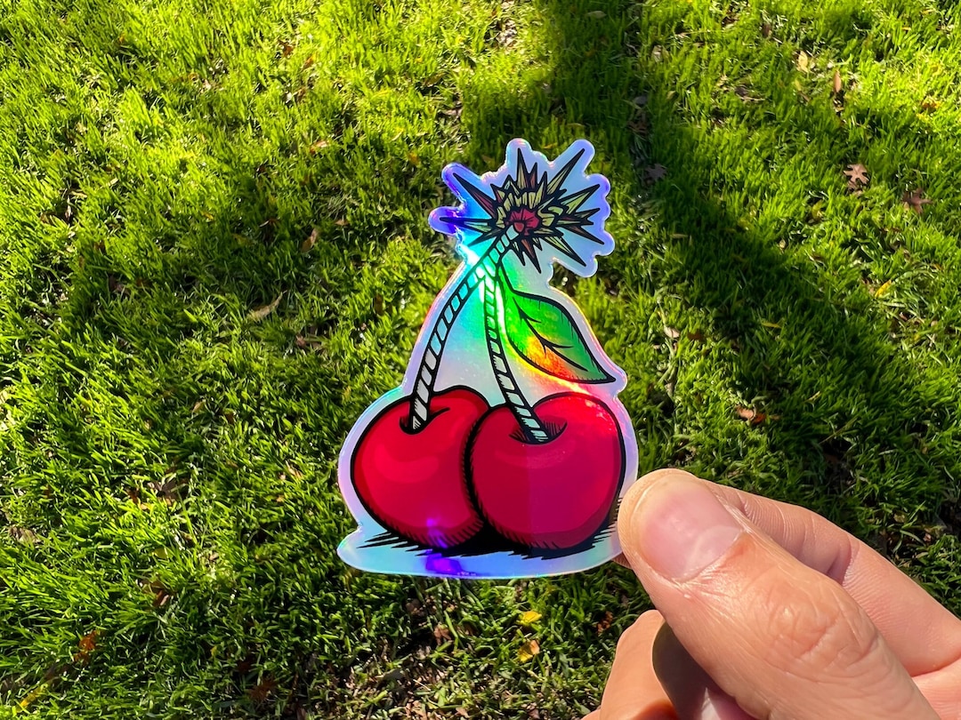 Cherry Bomb Holographic Vinyl Sticker - Etsy