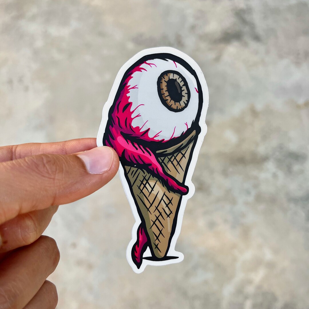 Eyeball Ice Cream Cone Vinyl Sticker - Etsy