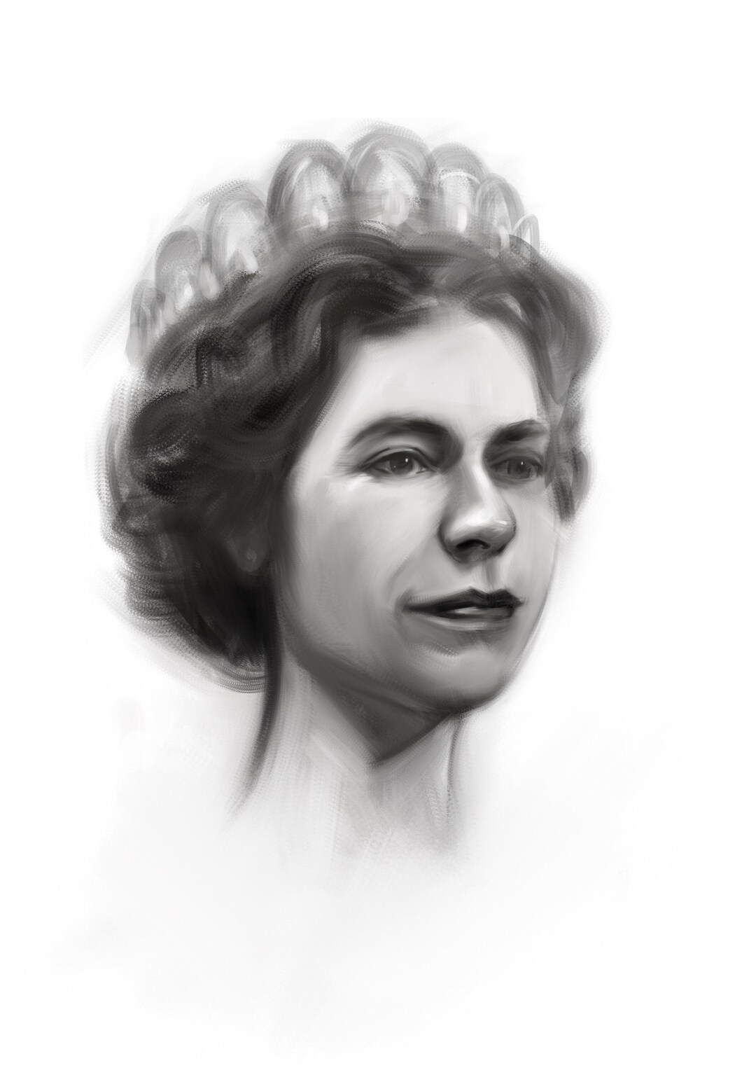 Queen Elizabeth II Portrait Drawing - Etsy