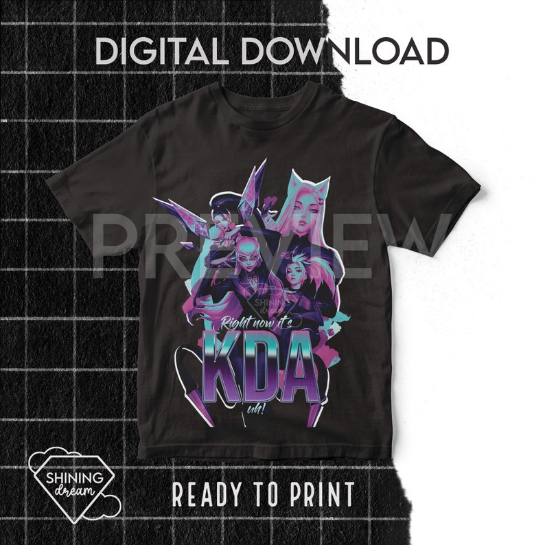 Kda / T Shirt Design digital Download Ready to Print / - Etsy