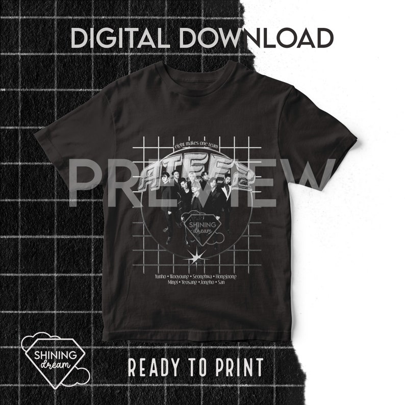 Ateez / T Shirt Design digital Download Ready to Print / - Etsy
