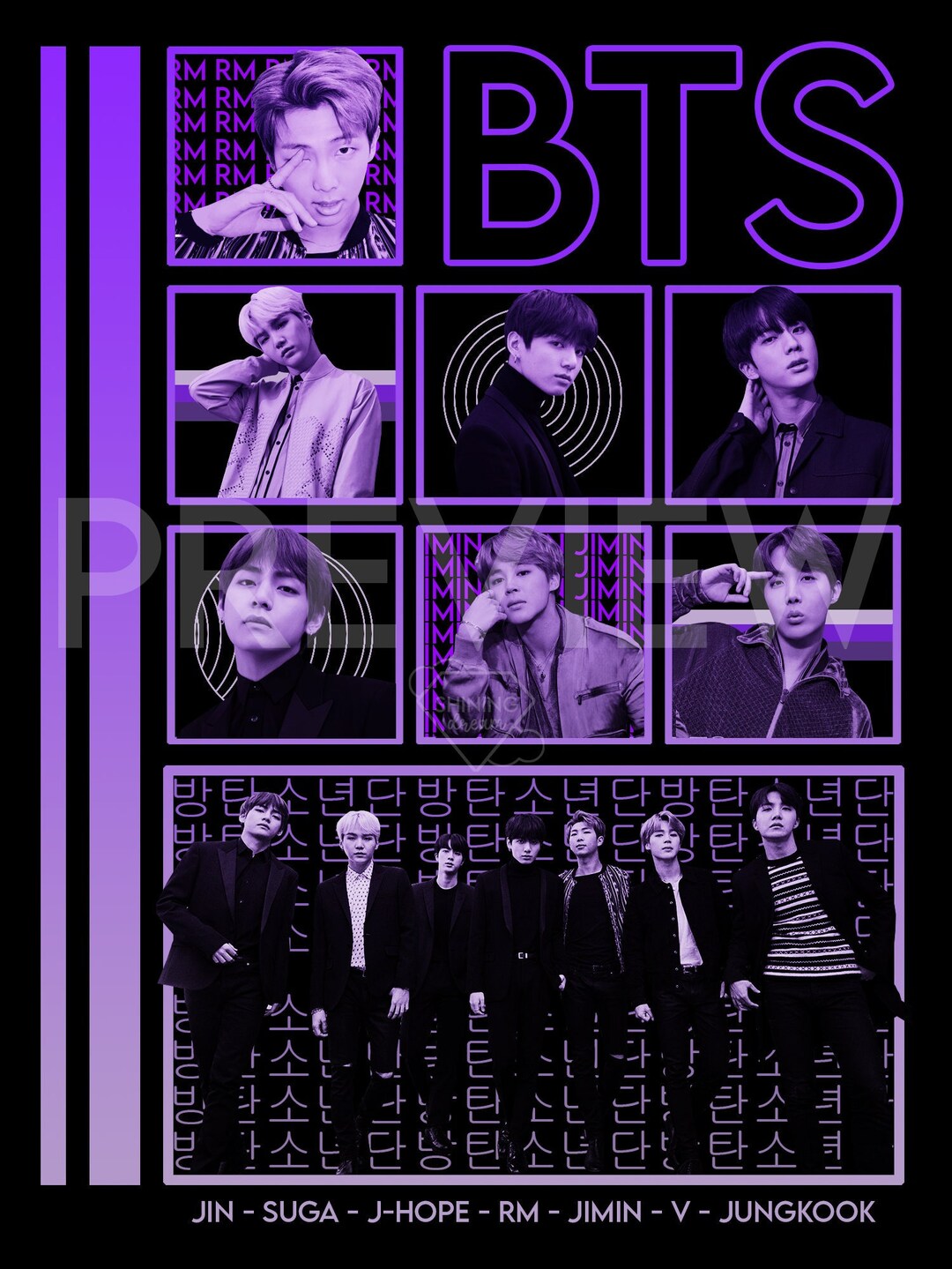 Bts 방탄소년단 / T Shirt Design digital Download Ready to Print - Etsy