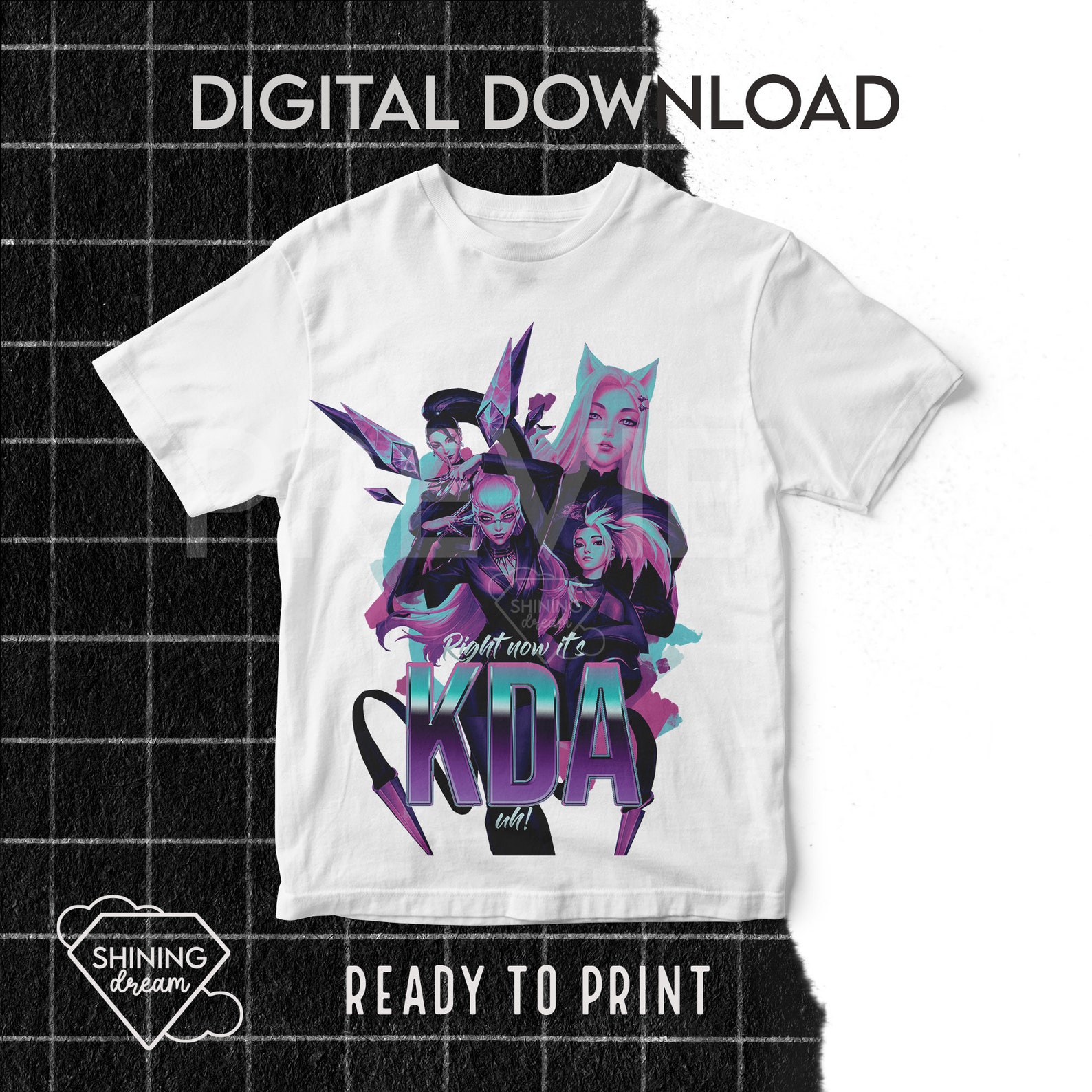 Kda / T Shirt Design digital Download Ready to Print / - Etsy
