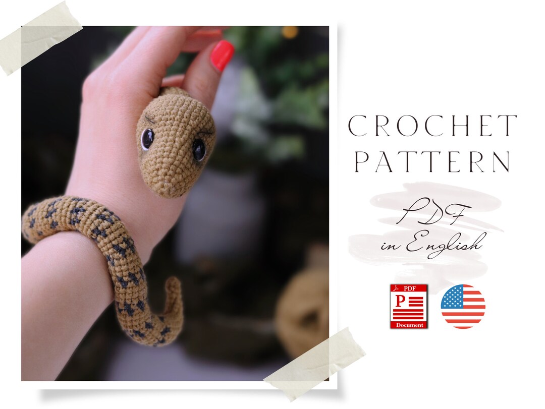 Crochet Snake Amigurumi Pattern: Toy With Wire Skeleton (PDF) - Etsy