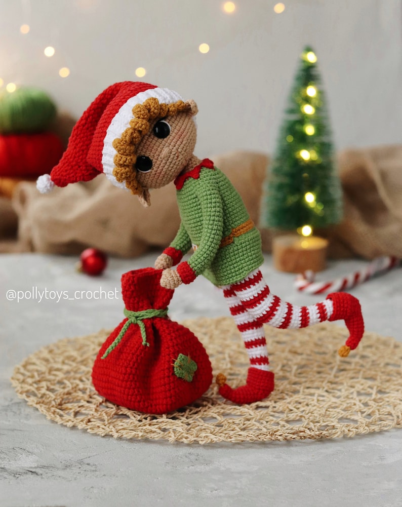 Crochet Christmas Elf Doll Amigurumi Pattern (PDF) - Etsy