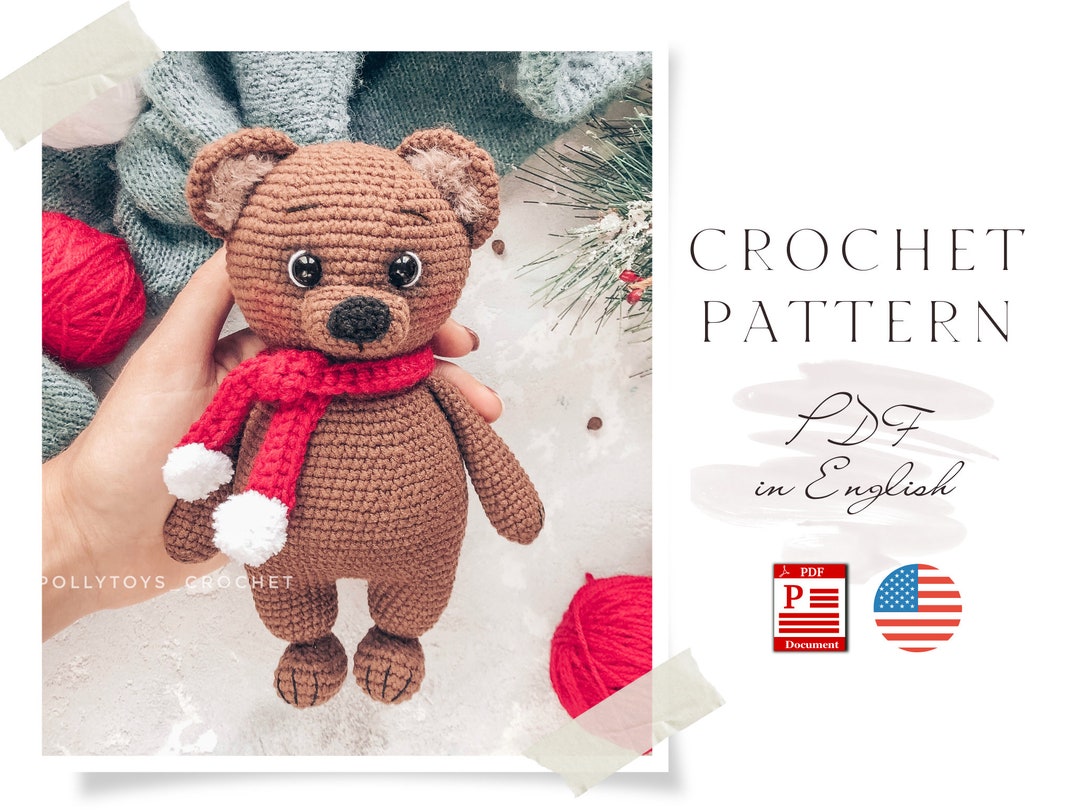 Crochet PATTERN Bear Barni Crochet Toy Amigurumi Toy Crochet Bear ...