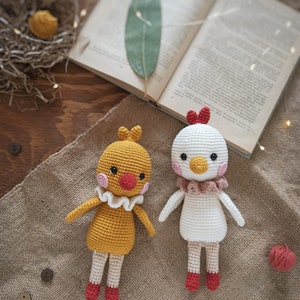 Cute Amigurumi Pattern of CHICKEN and Hen, Crochet Toy PDF PATTERN in ...