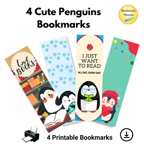 Penguin Bookmark - Etsy