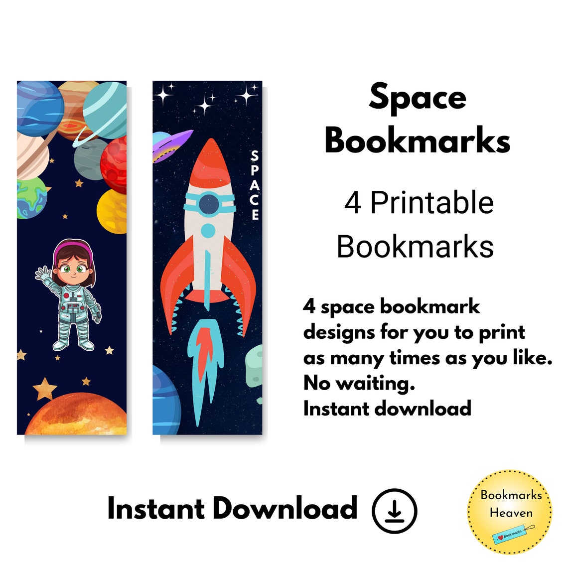 Space Bookmark, Bookmarks for Kids, Bookmarks Template, Space Bookmarks ...