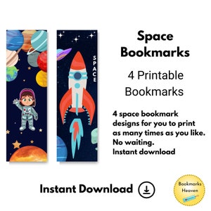 Space Bookmark, Bookmarks for Kids, Bookmarks Template, Space Bookmarks ...
