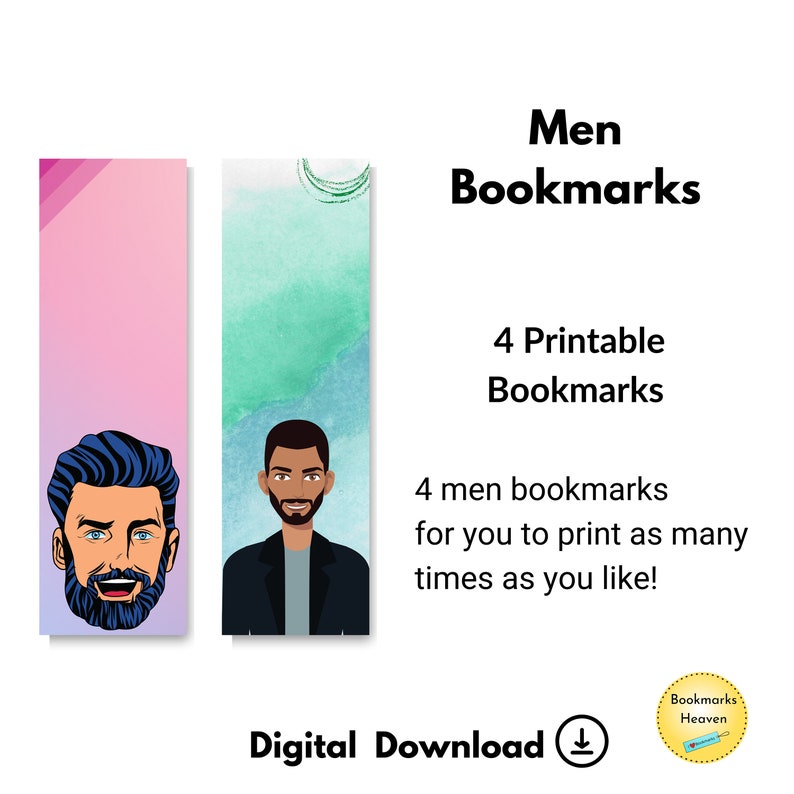 Printable Bookmarks Template, Printable Bookmarks Set of 4, Bookish ...