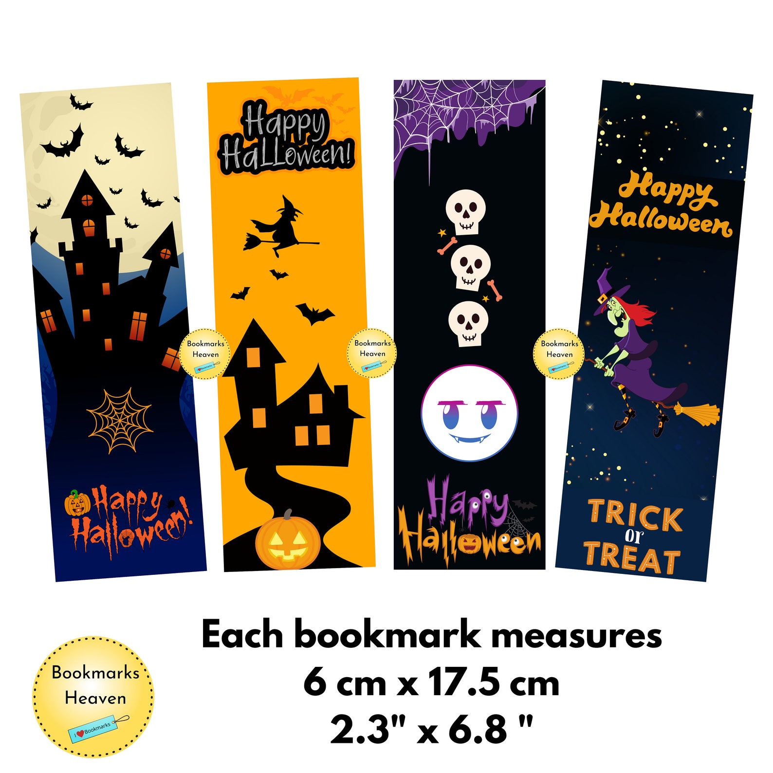 Halloween Bookmark Printable, Creepy Halloween Gift, Spooky Bookmark ...