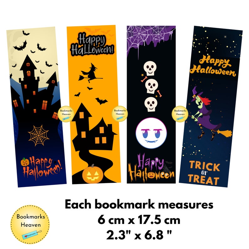 Halloween Bookmark Printable, Creepy Halloween Gift, Spooky Bookmark ...