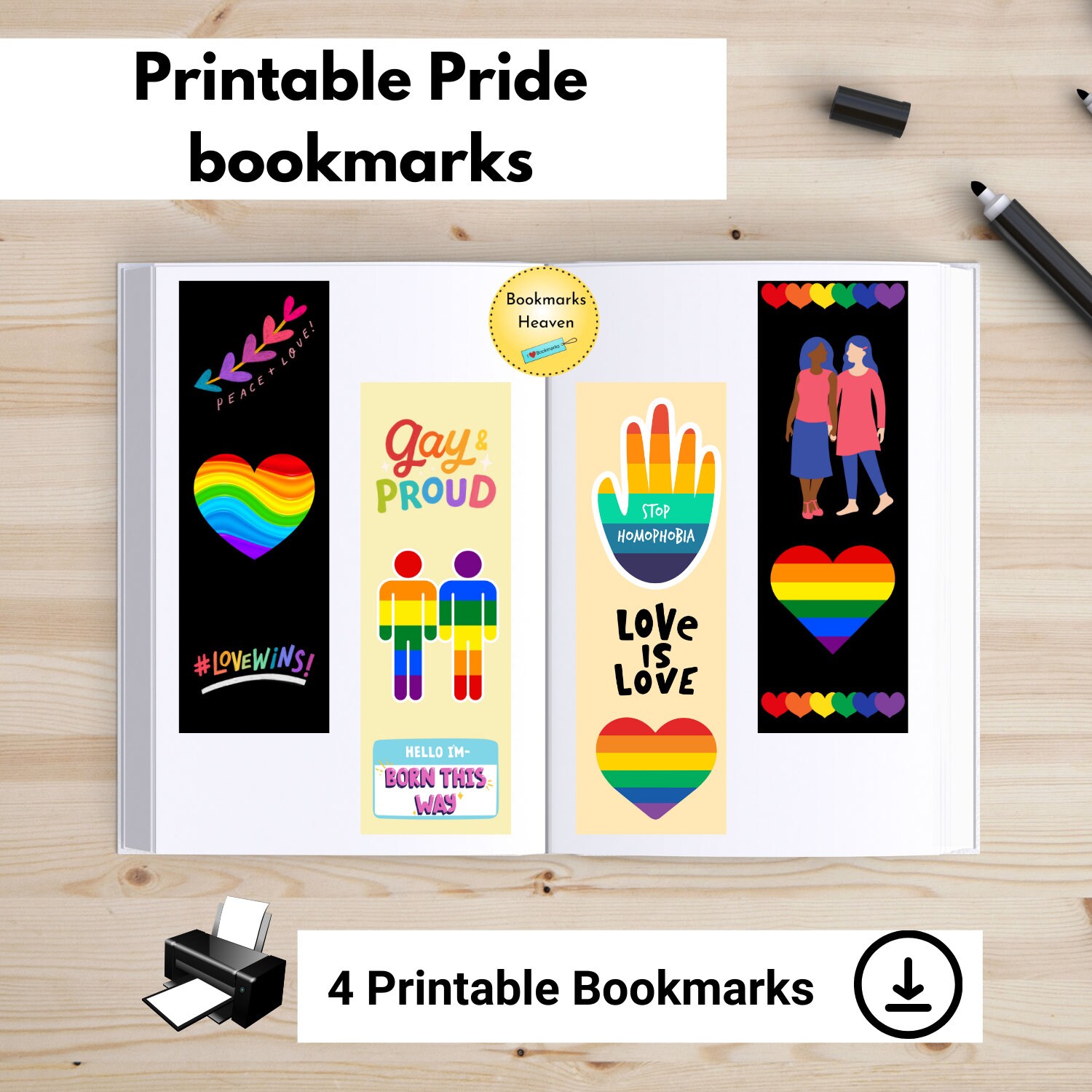Pride for All Pride Bookmark, Printable Pride Bookmarks, LGBTQ ...