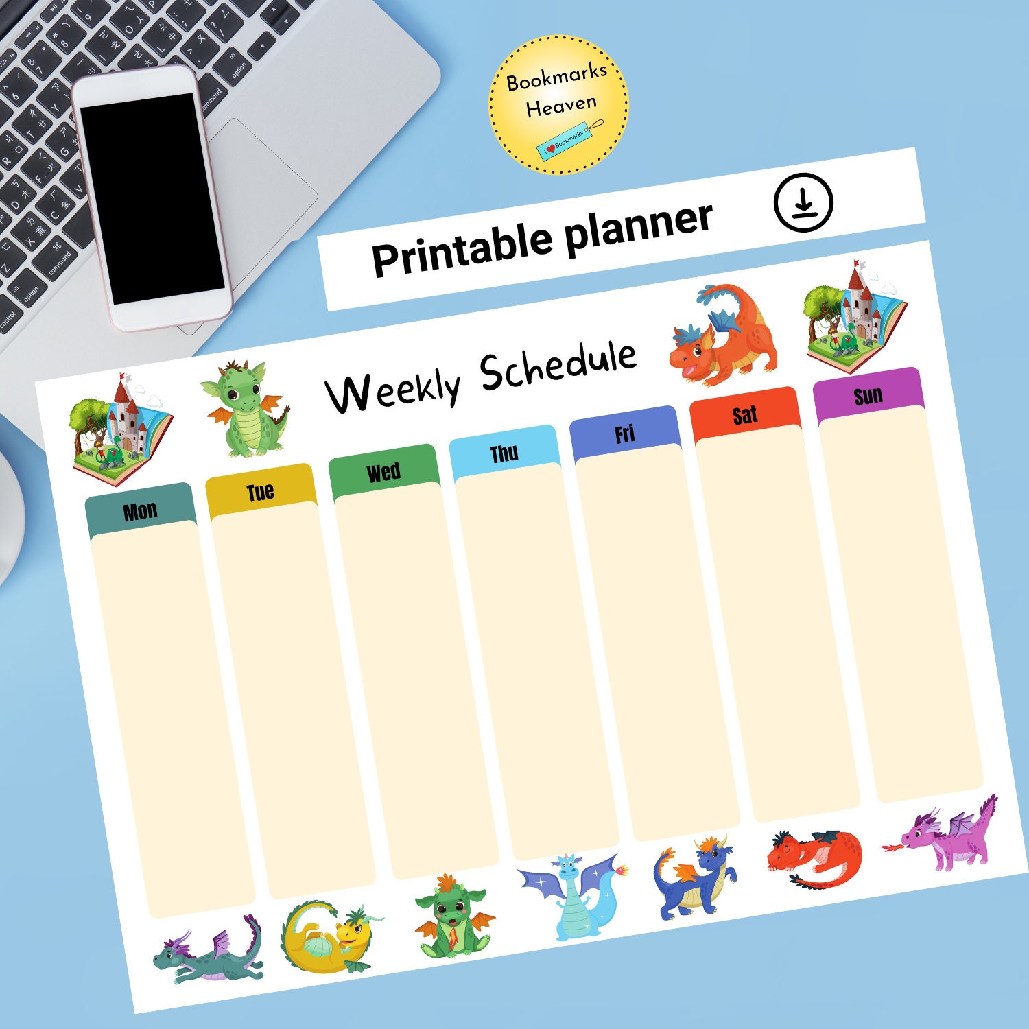 Dragon Weekly Schedule, Weekly Schedule Printable, Dragon Digital ...