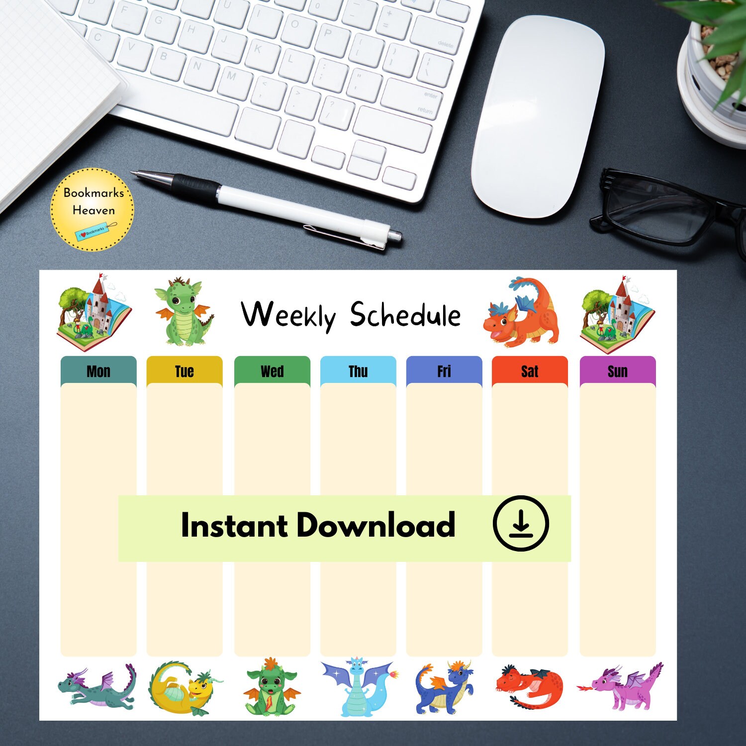 Dragon Weekly Schedule, Weekly Schedule Printable, Dragon Digital ...