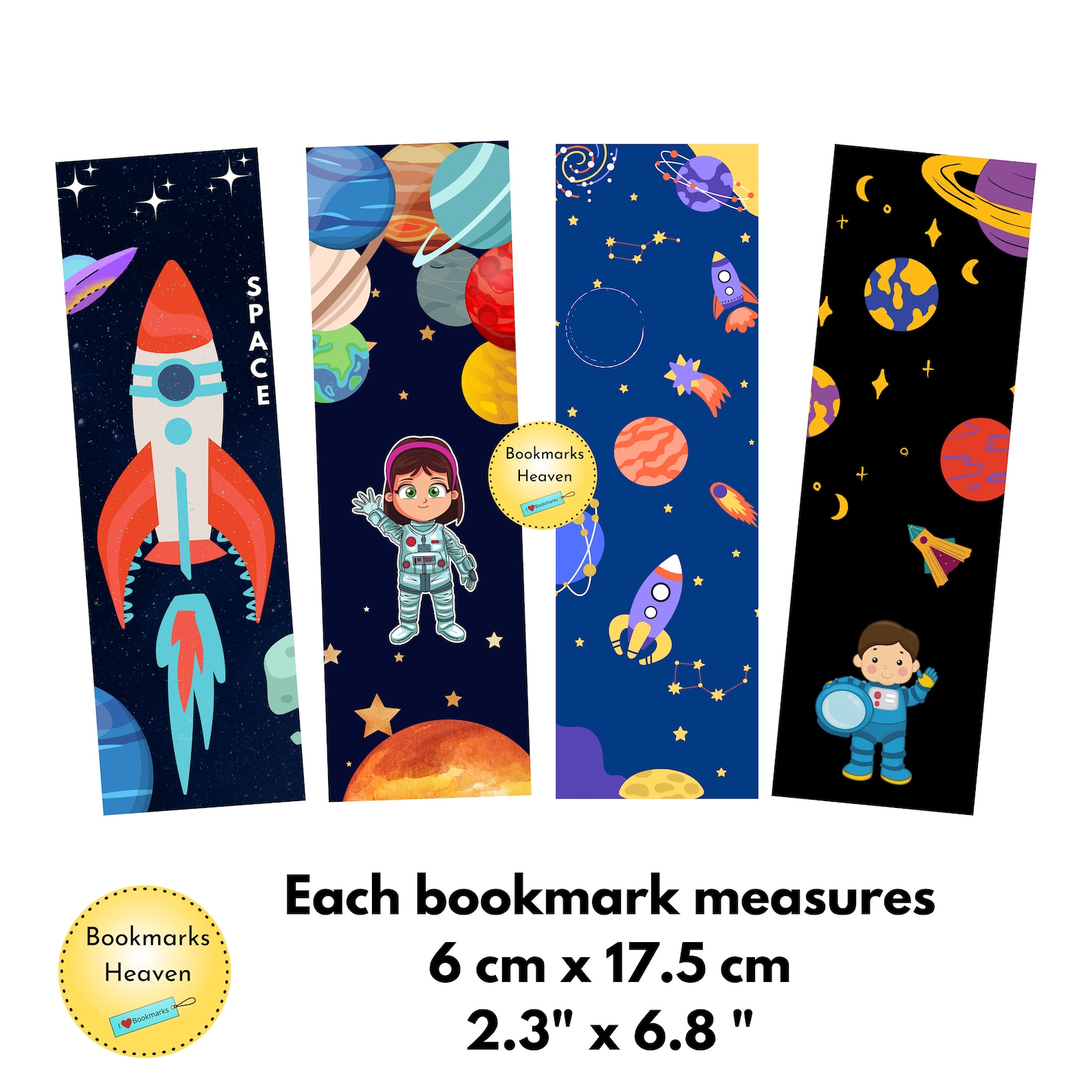 Space Bookmark, Bookmarks for Kids, Bookmarks Template, Space Bookmarks ...