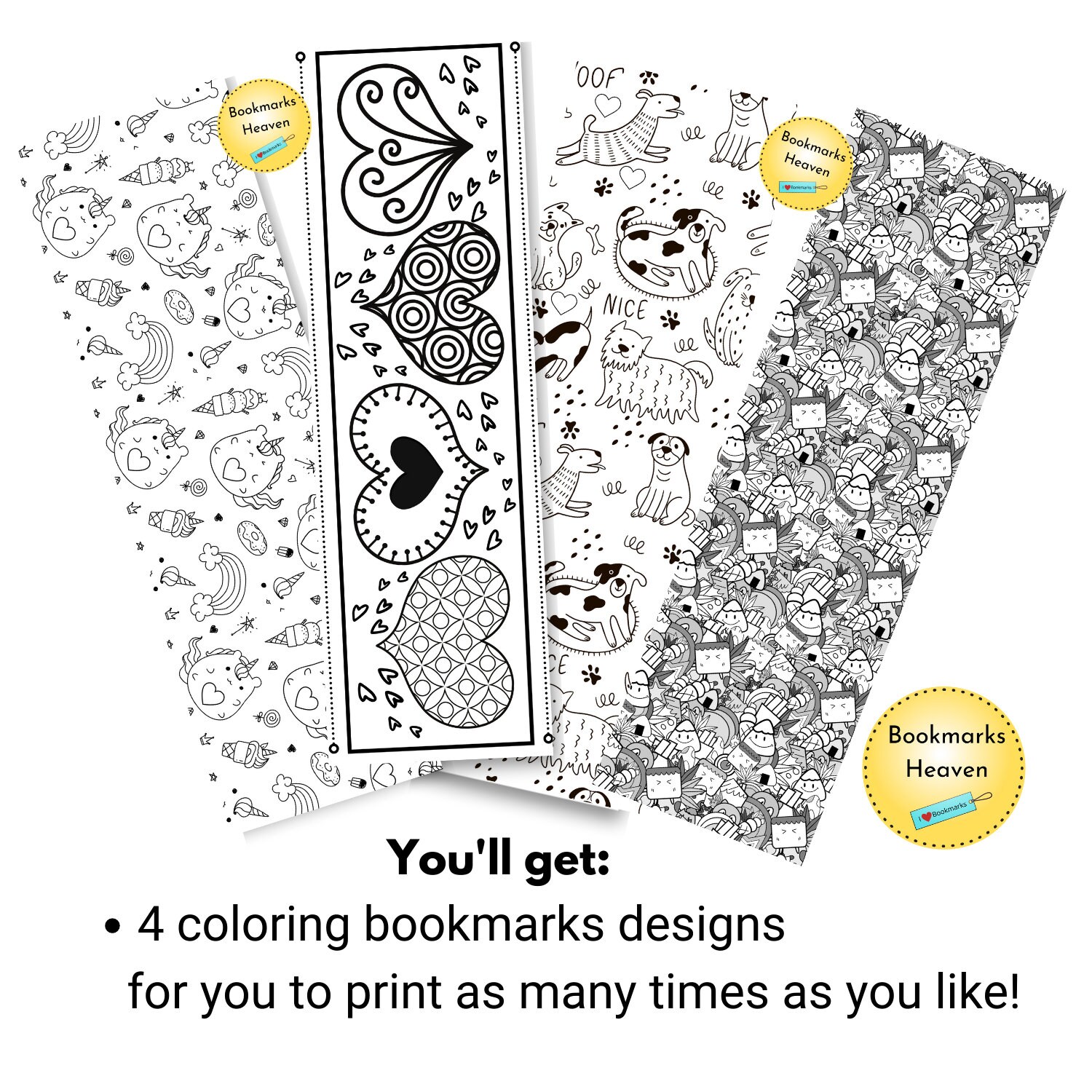Coloring Bookmarks Printable, Coloring Gifts for Kids, Coloring ...