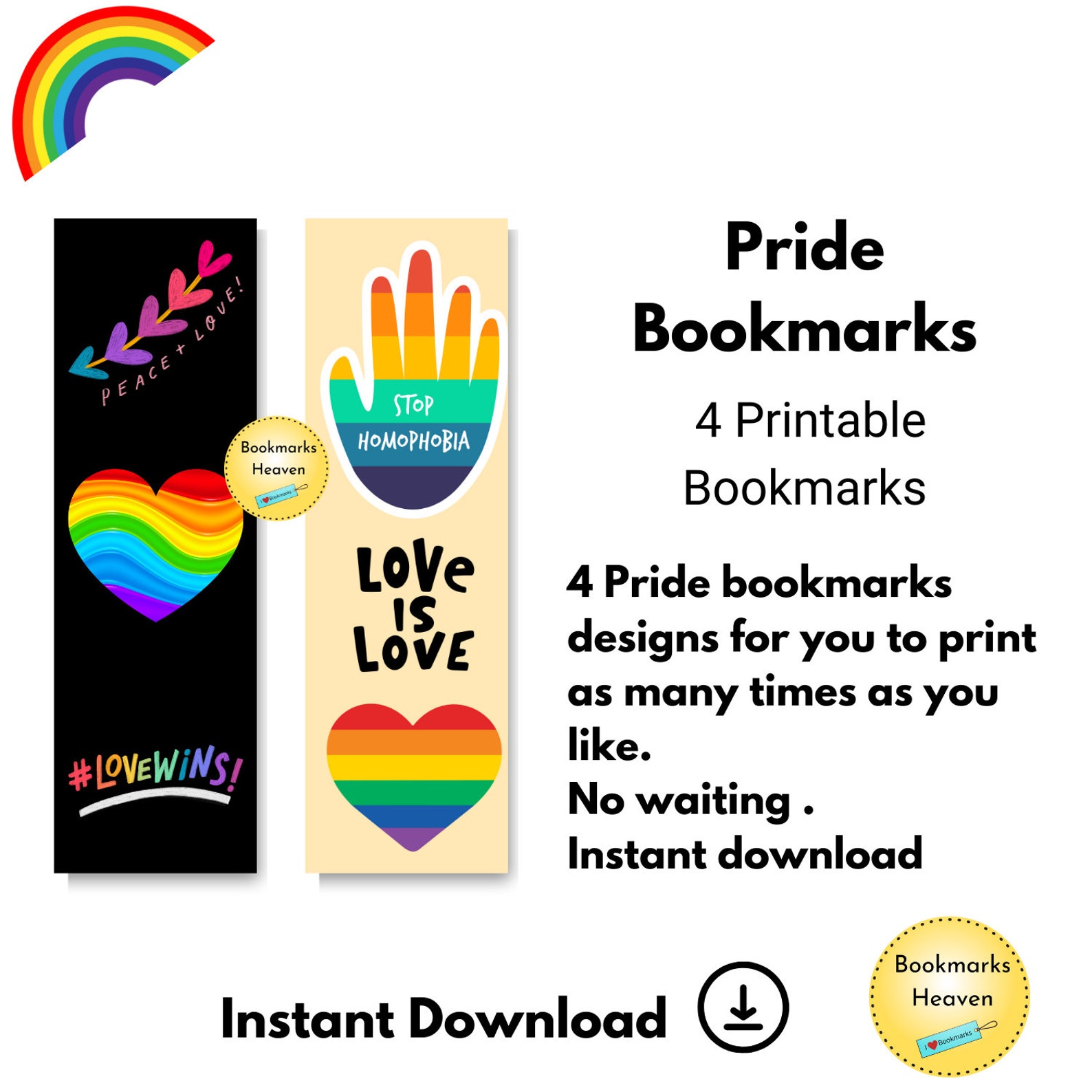 Pride for All Pride Bookmark, Printable Pride Bookmarks, LGBTQ ...
