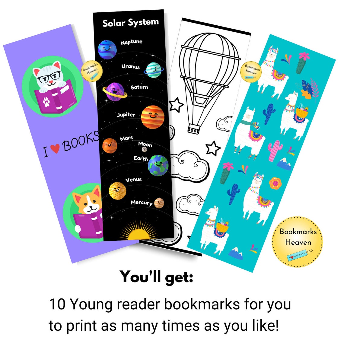 Printable Bookmarks for Kids Bundle, Classroom Digital Download ...