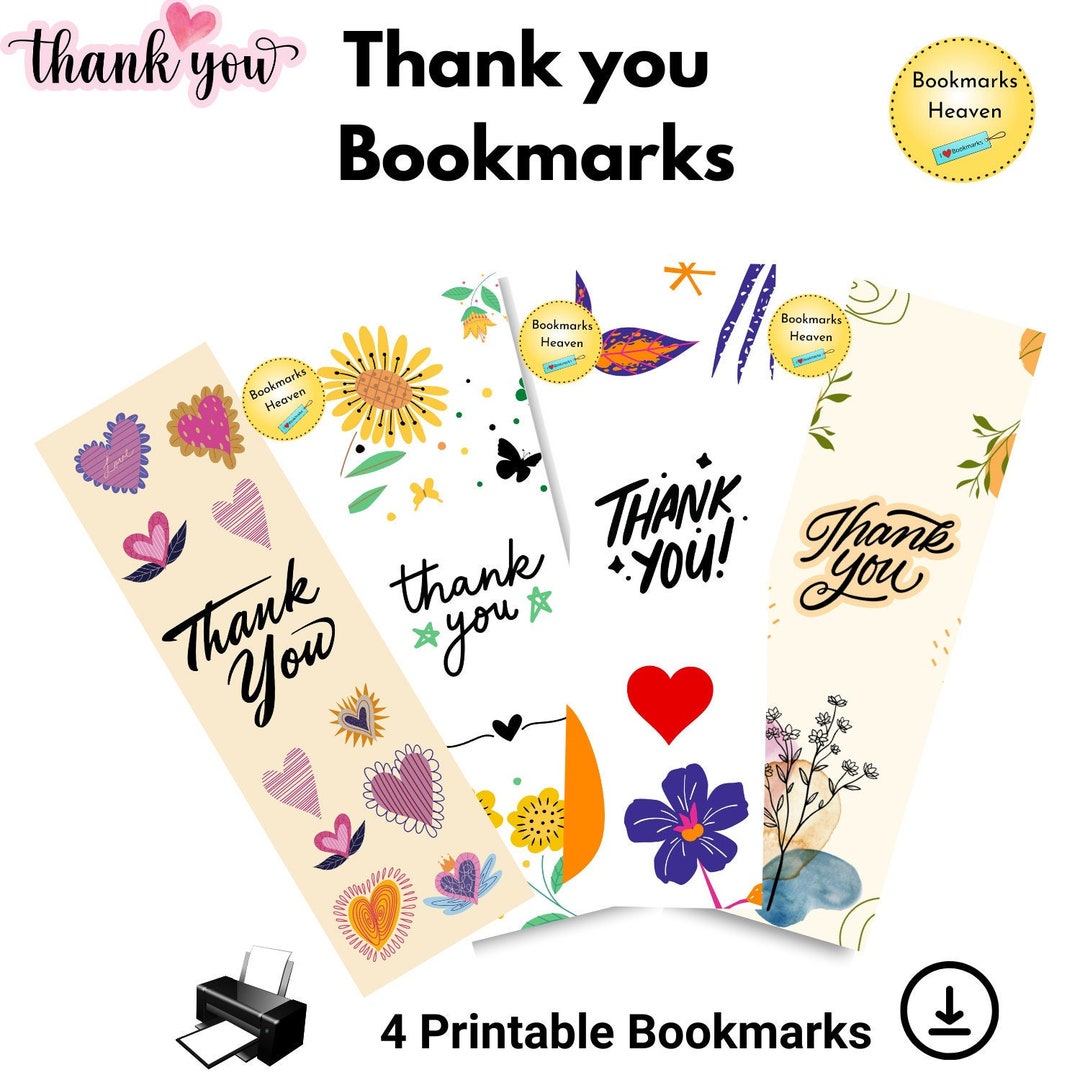 Thank You Bookmark, Teacher Appreciation Bookmark Gift , Teacher Thank ...