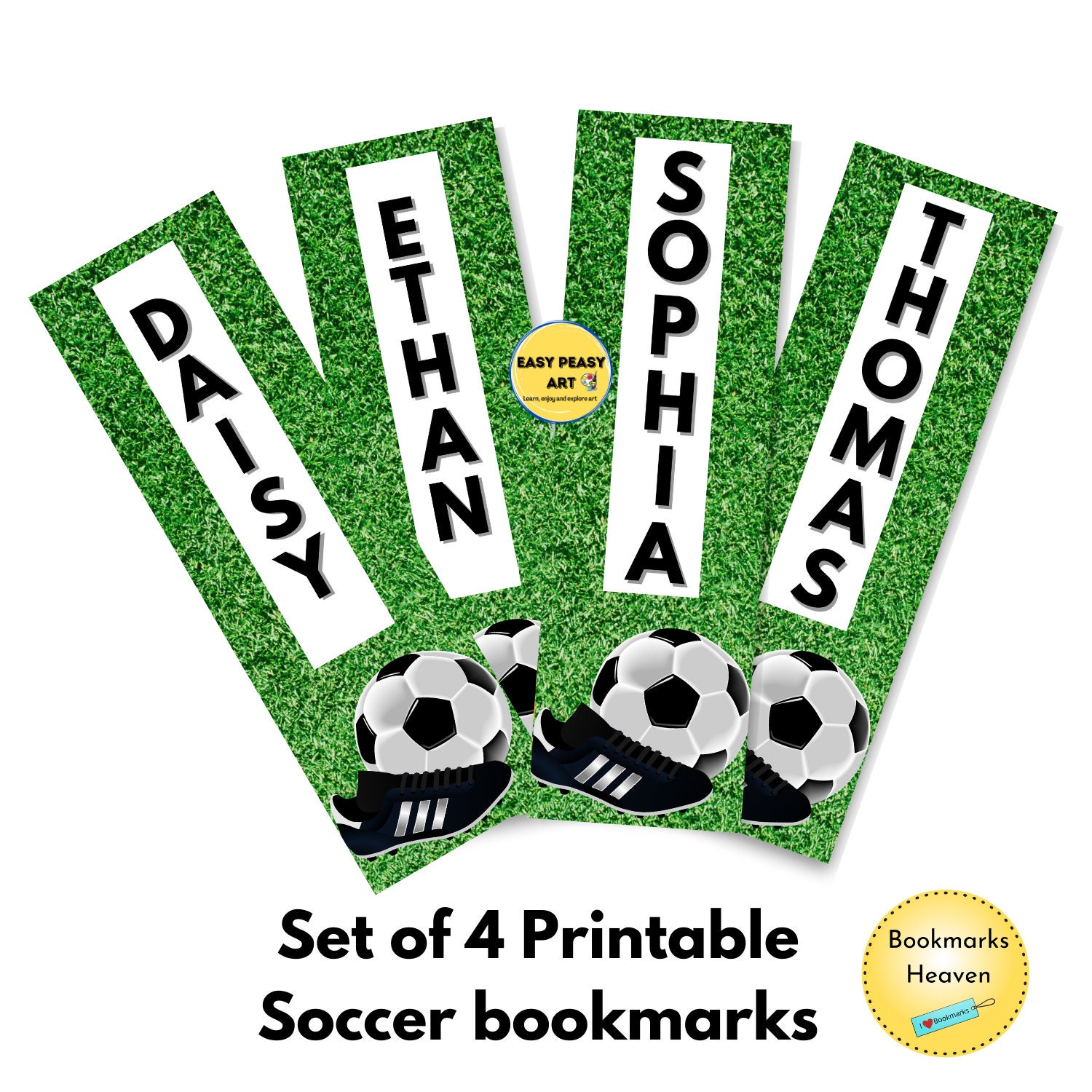Personalized Soccer Bookmark Printable, Custom Bookmarks Digital ...