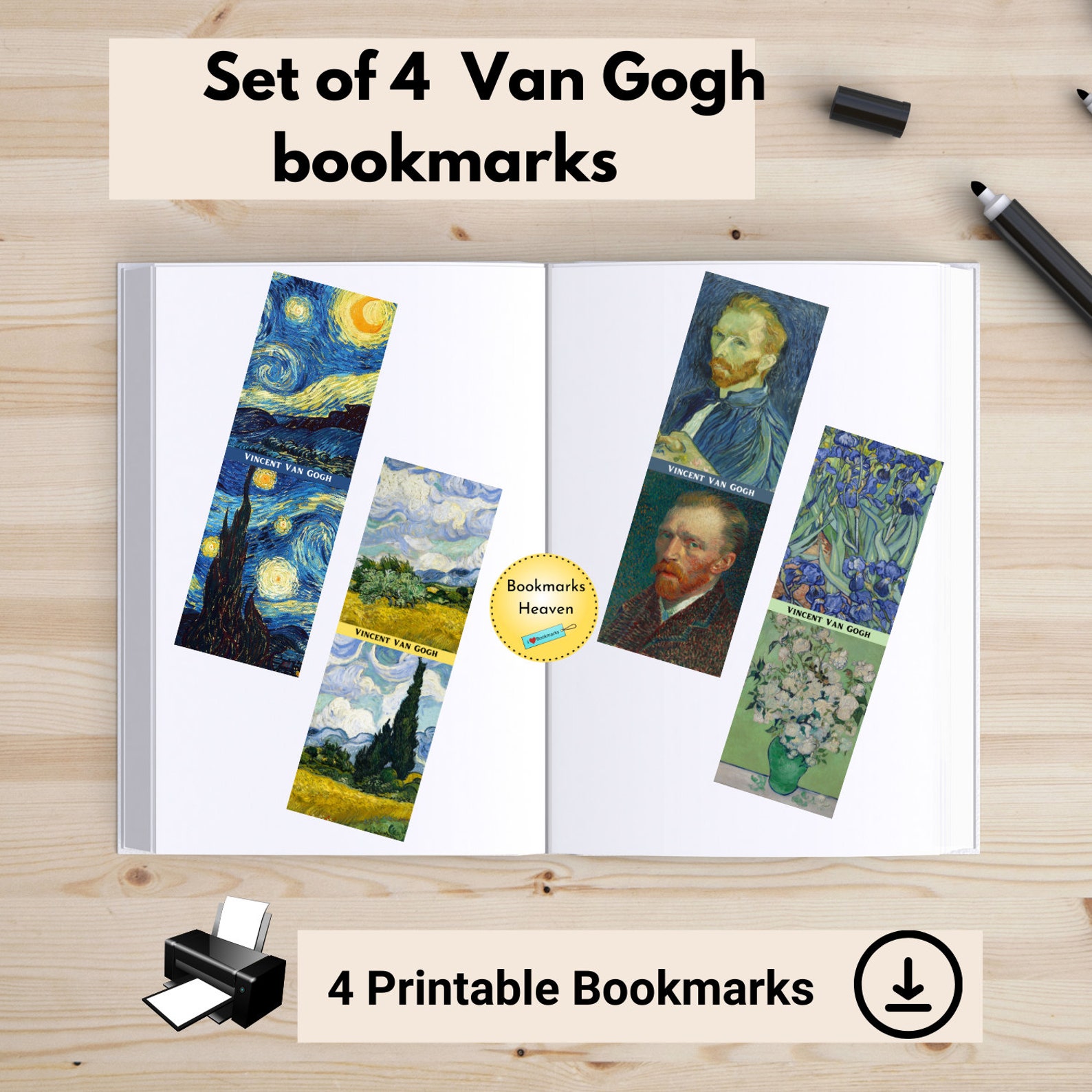 Van Gogh Art Bookmarks, Van Gogh Bookmark Designs, Art Lover Gifts ...