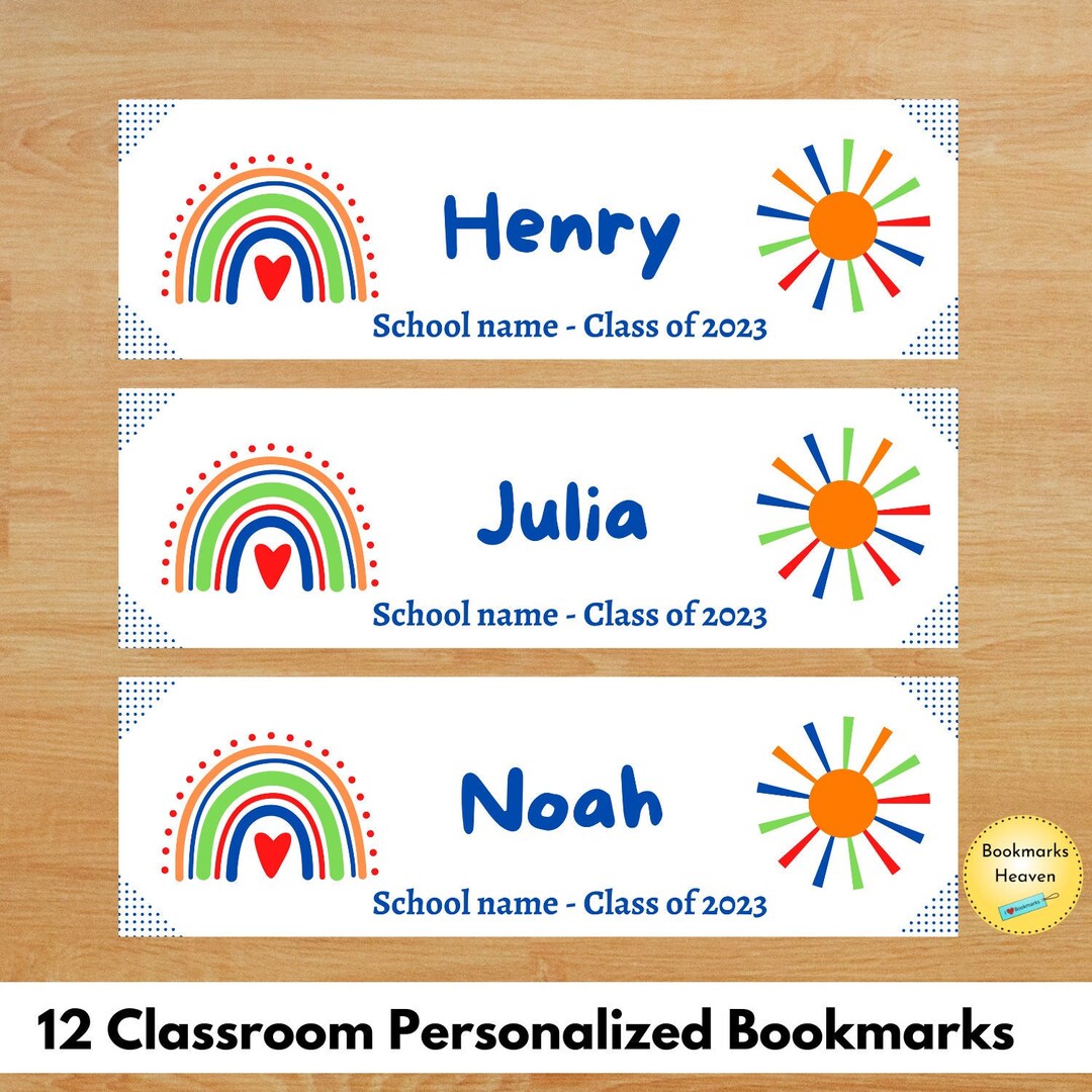 Custom Student Bookmarks Printable, End of Year Printable Bookmark for ...