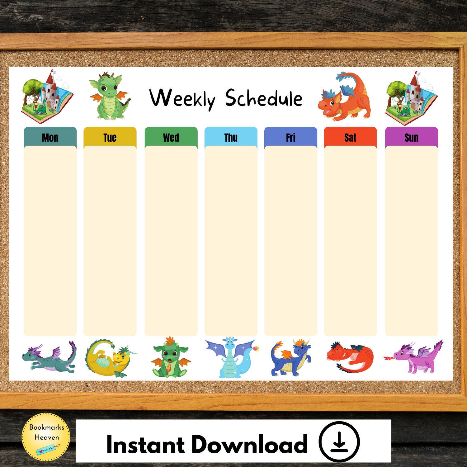 Dragon Weekly Schedule, Weekly Schedule Printable, Dragon Digital ...