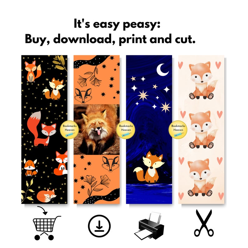 Cute Foxes Bookmark Printable, Woodland Bookmark, Fox Lover Gift, Fun ...