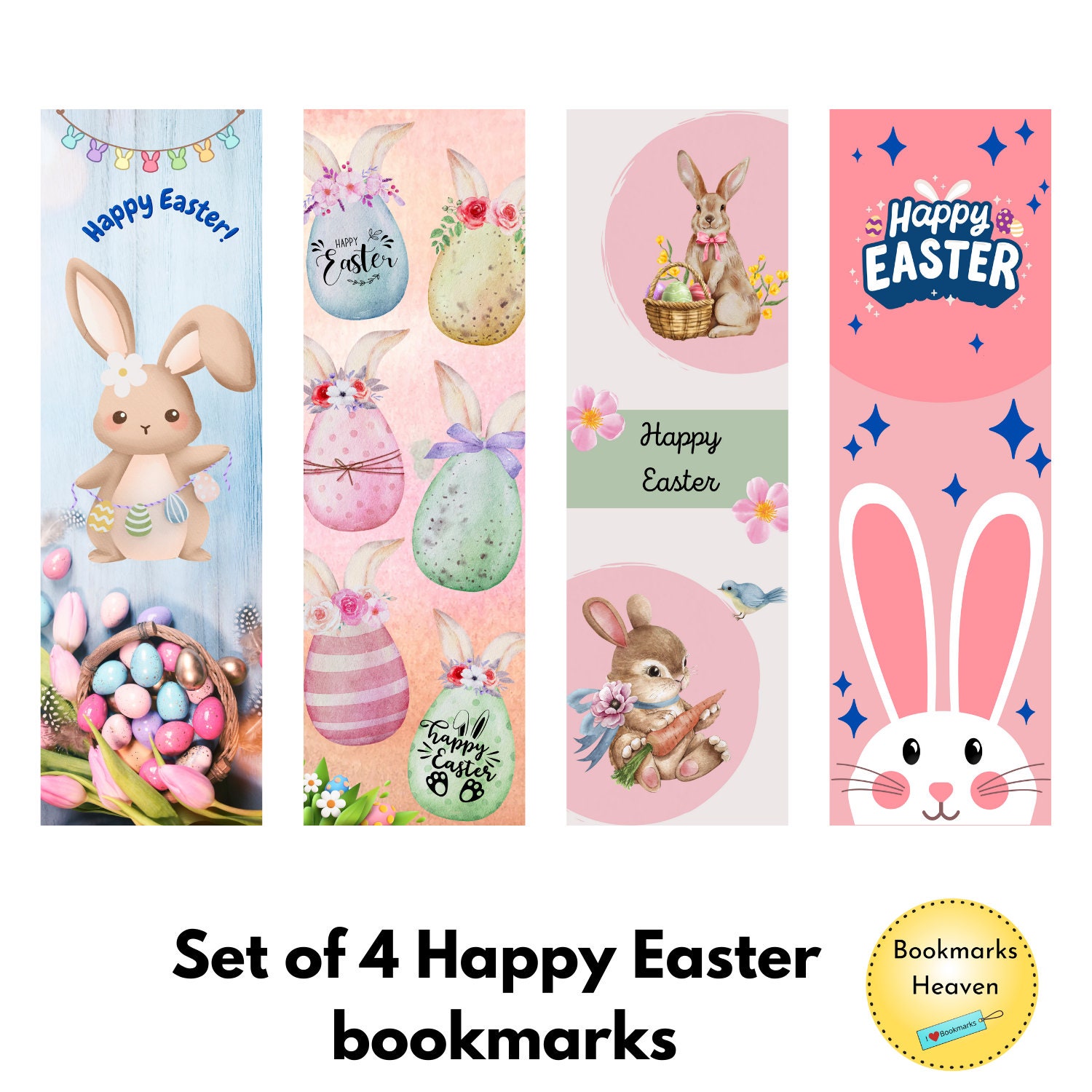 Happy Easter Printable Bookmarks for Kids, Easter Bookmarks for Kids ...